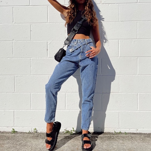 Princess Polly | Jeans | Princesspolly Sweetestthing Cross Over Denim ...